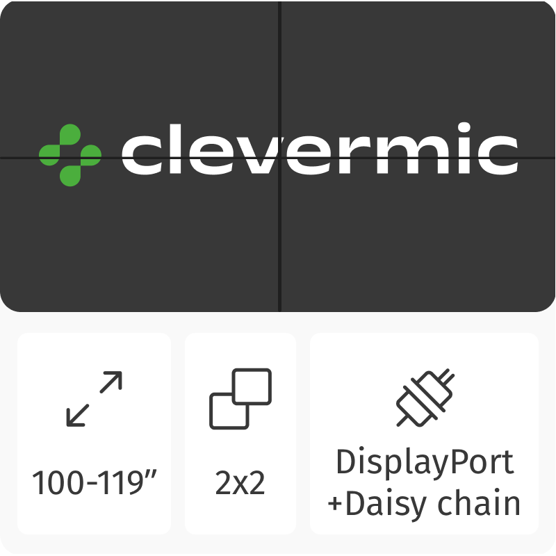 Видеостена 2x2 CleverMic DP-W55-0.88-500 110" – купить в Минске по доступной цене